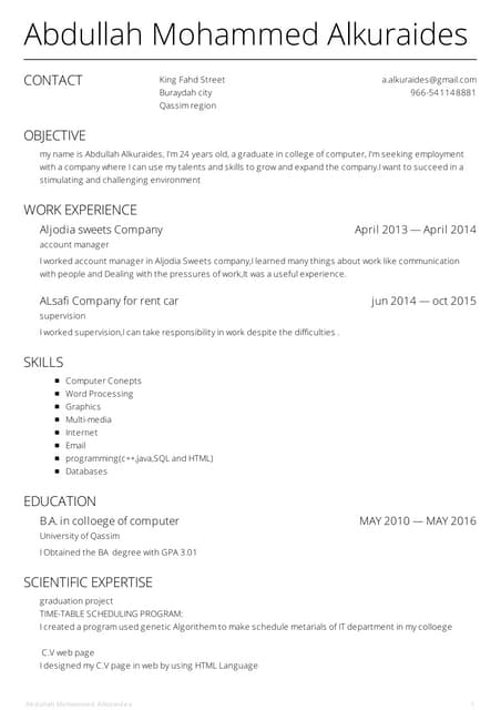 KHOLOUD MOHAMED CV pic | PDF
