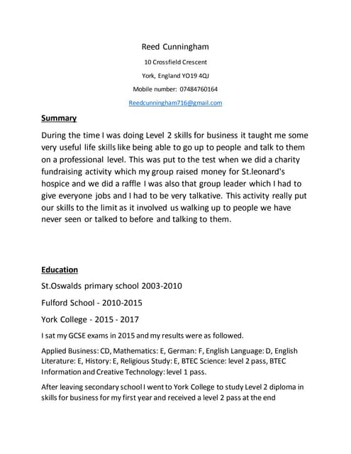 Caleb's CV | DOC