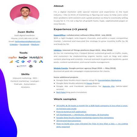 SaaS digital marketer CV | PDF