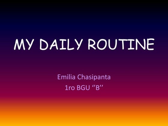Daily Routines | PPTX