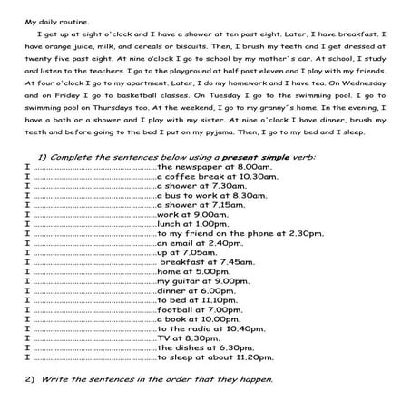 My daily routine...1 | PDF