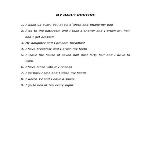 My daily routine | DOCX