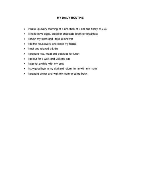 My daily routine María cánovas | PDF