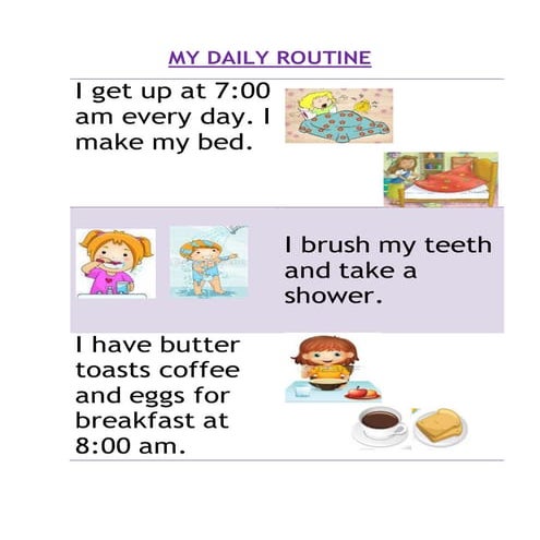 MY DAILY ROUTINE | DOCX | Fitness and Exercise | Healthy Living