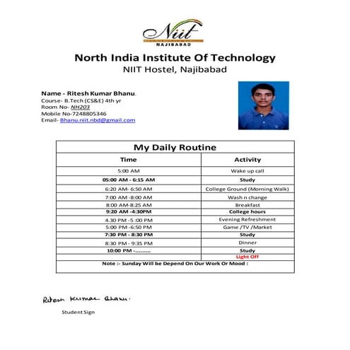 My daily routine | DOCX