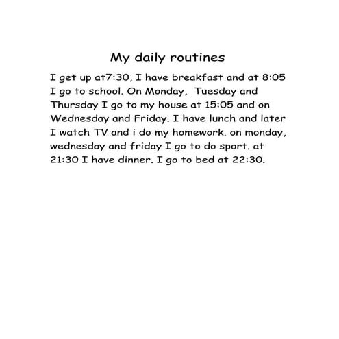 My daily routines | RTF
