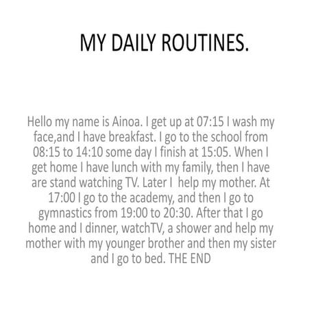 My daily routines | PPTX | Food & Drink