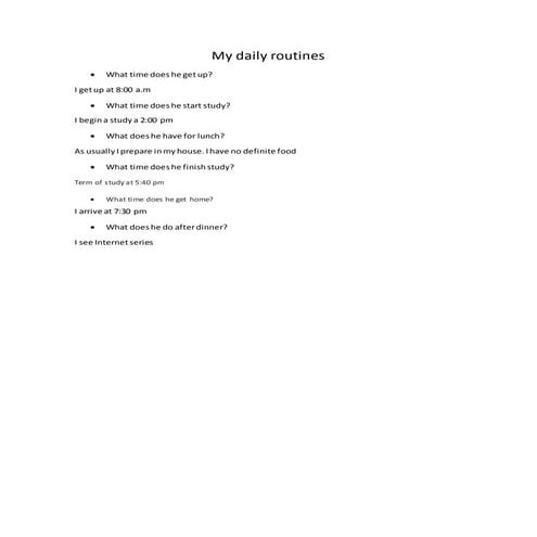 My daily routines | DOCX
