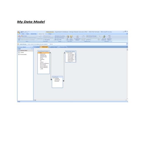 My Data Model | DOC | Databases | Computer Software and Applications
