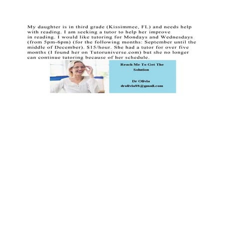 My daughter is in third grade (Kissimmee, FL) and needs help with re.docx
