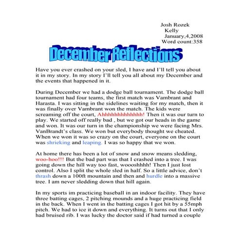 My december reflections 2008 | DOC