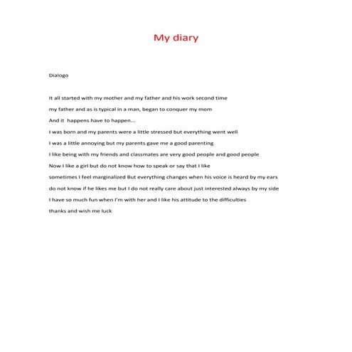My diary | DOCX