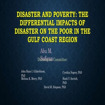 Disaster and Poverty: The Differential Impacts of Disaster on the Poor ...
