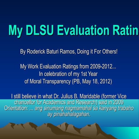 My dlsu evaluation ratings | PPT