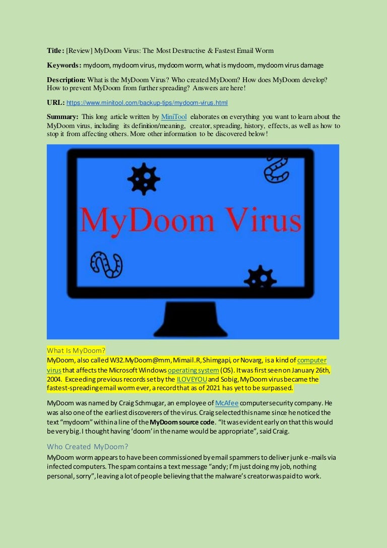 Mydoom virus