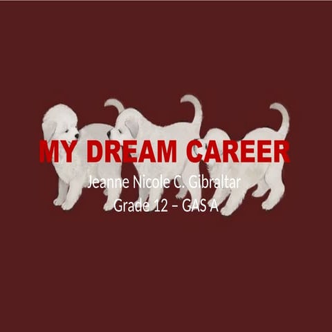 MY DREAM CAREER ...