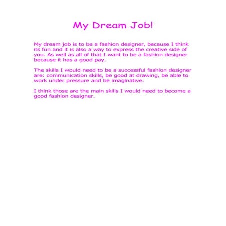 My Dream Job ESL Worksheet By Thornfield Hall, 44% OFF