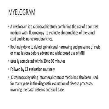 Myelogram | PPTX