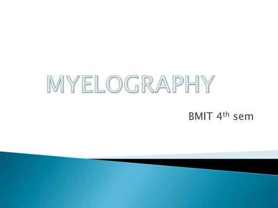 Myelography ct scanning vs mri superior myelography | PDF