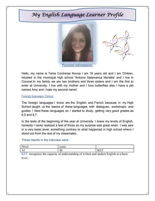 Language learner profile. | PDF