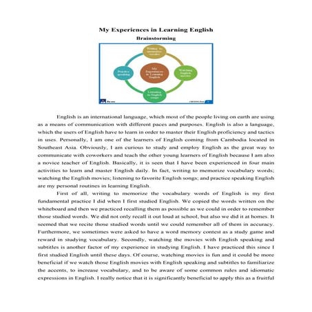 My experiences in learning English | PDF