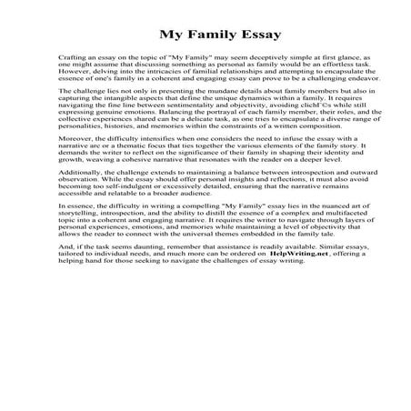 My Family Essay | PDF