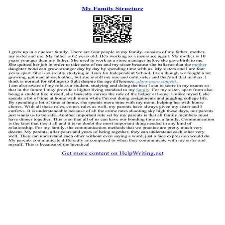 Basic Essay Outline Sample Family