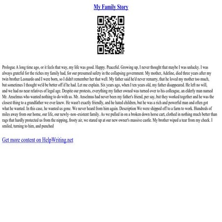 My Family Story | PDF