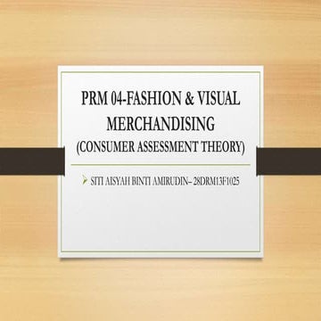 Fashion & Visual merchandising - LA 1 Fashion Theories (Consumer ...