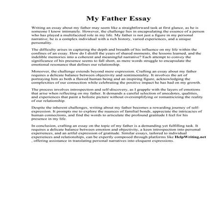 My Father Essay | PDF