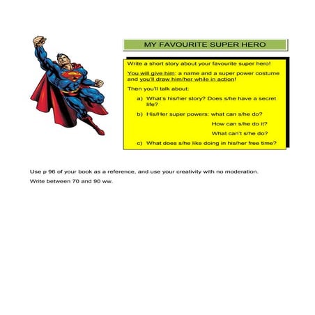 My fave superhero (writing acivities) | PDF