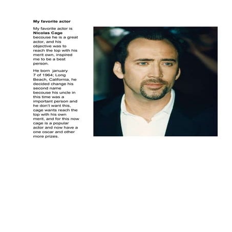 My favorite actor | DOCX | Awards Shows | Events