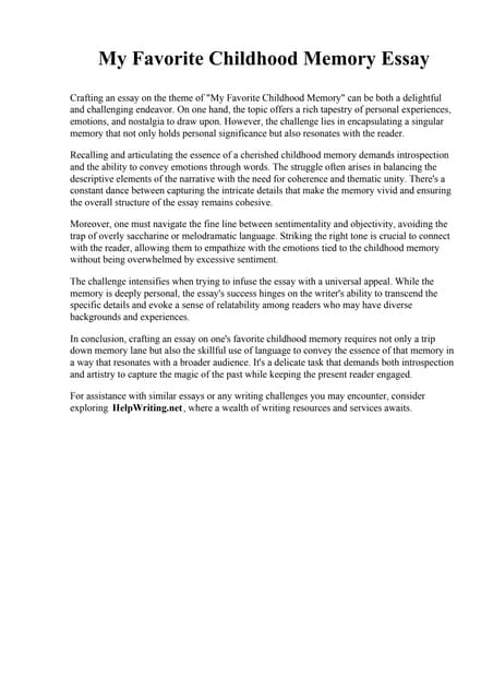 Essay On Childhood Memories.pdf