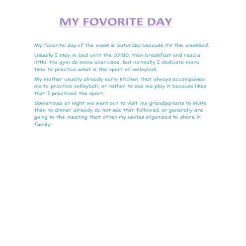 My favorite day | DOCX