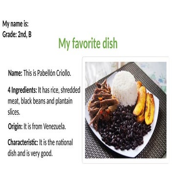 My favorite dish My favorite dish My favorite dish | PPTX