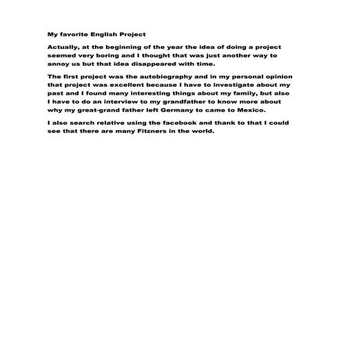 My favorite english project | PDF