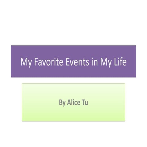 My favorite events in my life | PPTX | Graduation | Personal ...