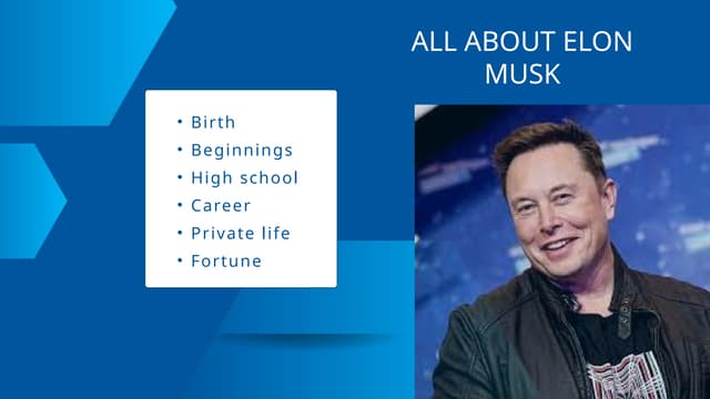 Elon Musk PPT | PPTX