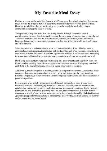 Descriptive Essay On Food. Williamsburg Technical College | PDF ...