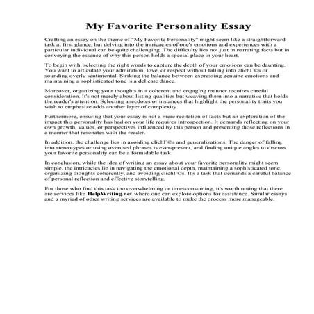 My Favorite Personality Essay. My favourite personality Free Essay ...