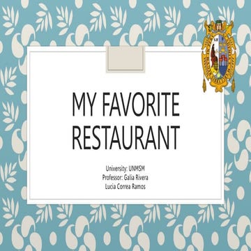MY FAVORITE RESTAURANT.pptx