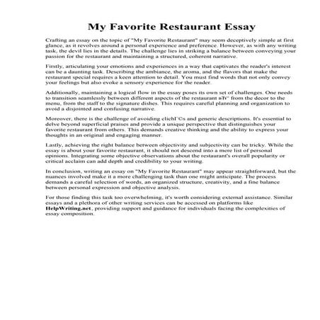 My Favorite Restaurant Essay.pdf