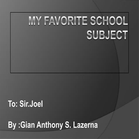 My favorite school subject | PPT