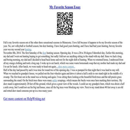 My Favorite Season Essay | PDF