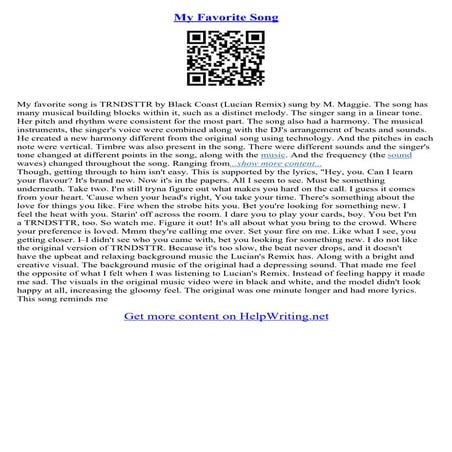 My Favorite Song Essay | PDF