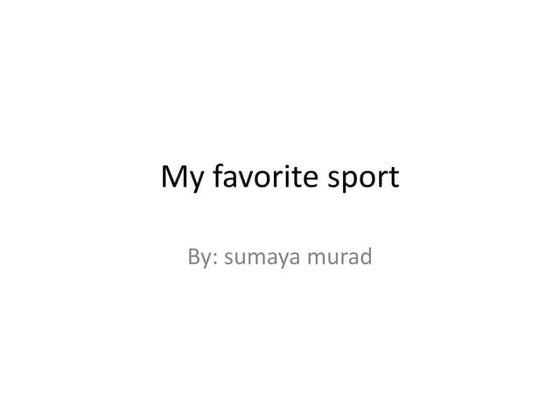 My favourite sport | PPTX