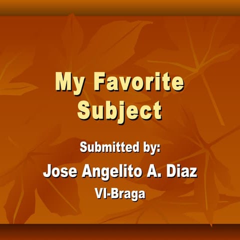 My Favorite Subject | PPT
