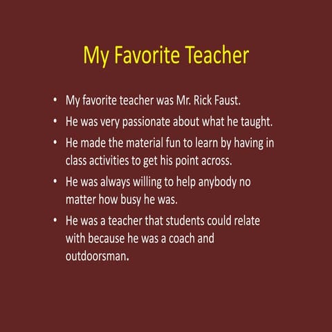 My favorite teacher | PPTX