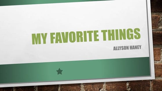 Personal Favorite Things 2 | PPT