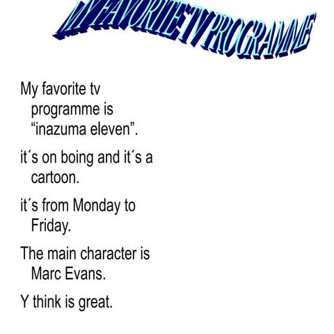 My favorite tv programme | PPT